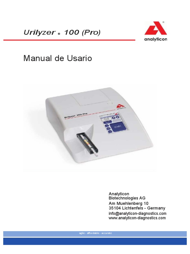 Manual Usuario Urilyzer 100 Espaol | PDF | USB | Pantalla táctil