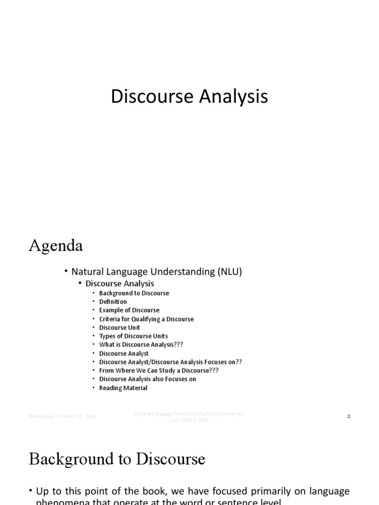 Discourse Analysis | PDF | Discourse | Linguistics