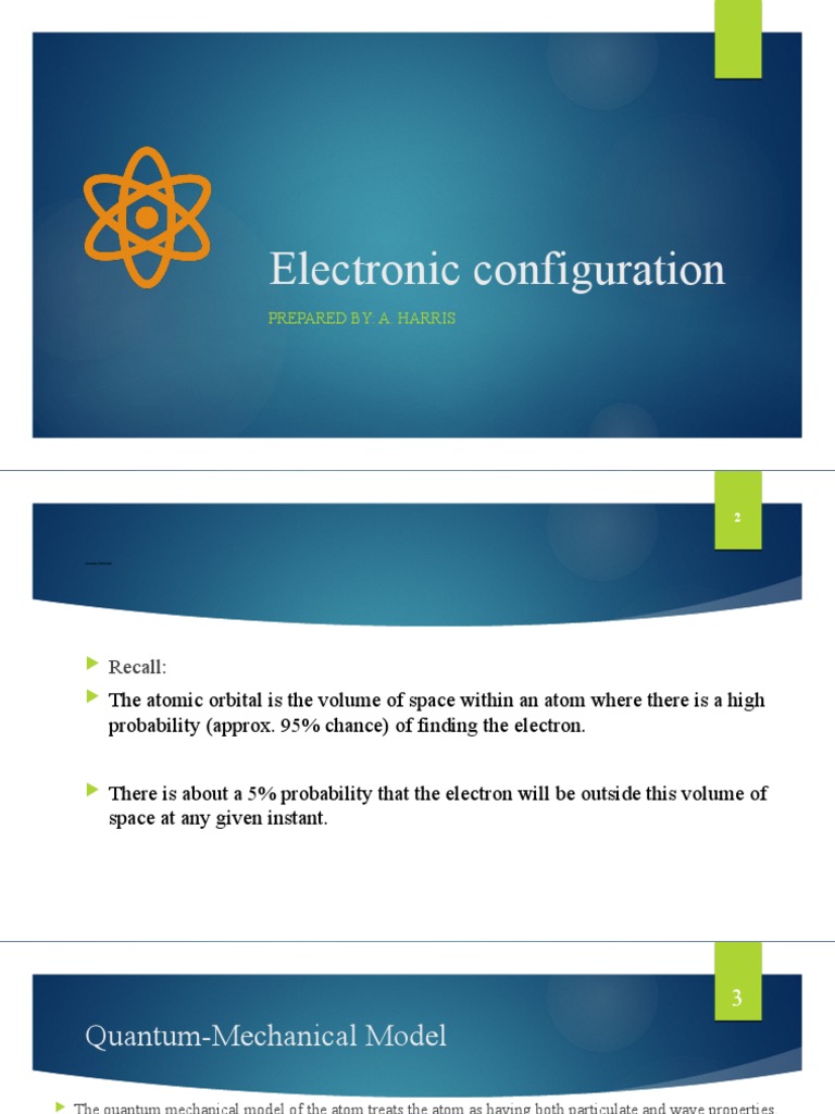 Electronic Configuration: Prepared By: A. Harris | PDF | Electron ...