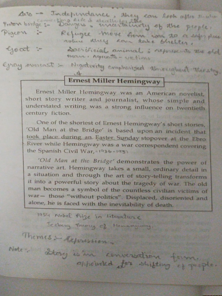 The Old Man at The Bridge | PDF | Ernest Hemingway | Spanish Civil War