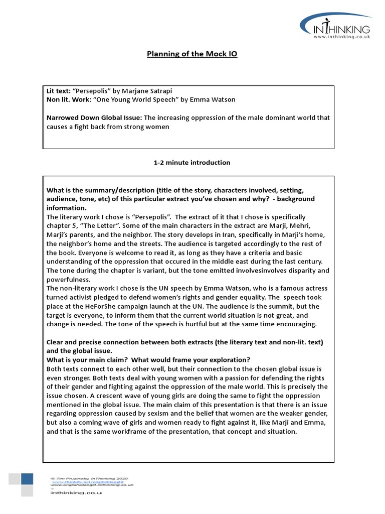 Mock IO Analyzes Women Fighting Oppression | PDF | Woman | Cultural ...