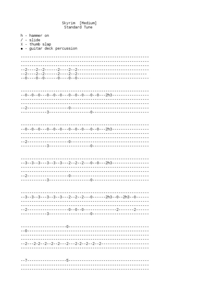 Skyrim (TABS) | PDF | Music Production | Guitar Family Instruments