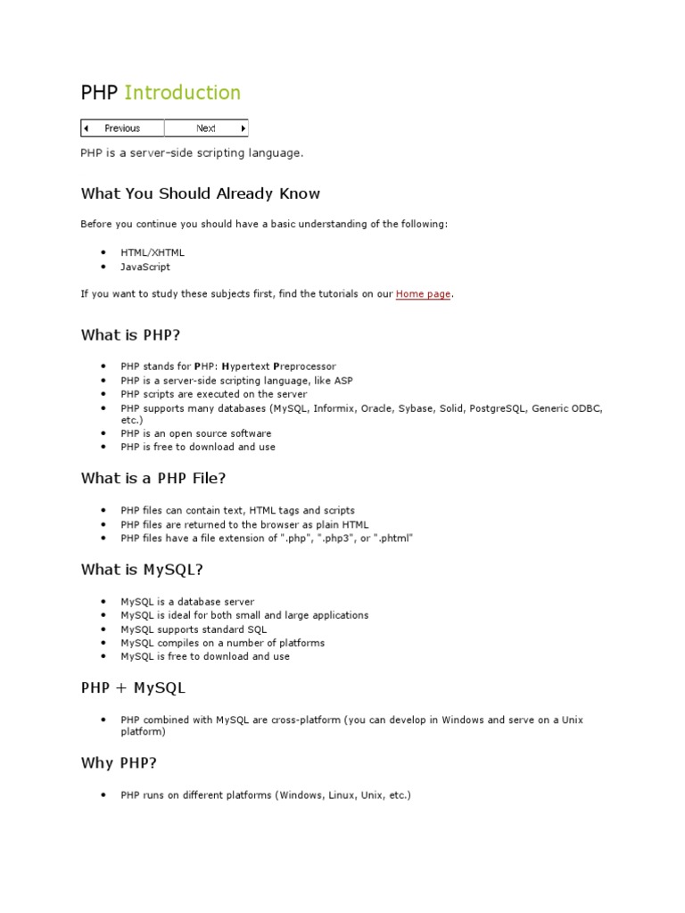 What You Should Already Know Php Is A Server Side Scripting Language Pdf Php Web Server 2565