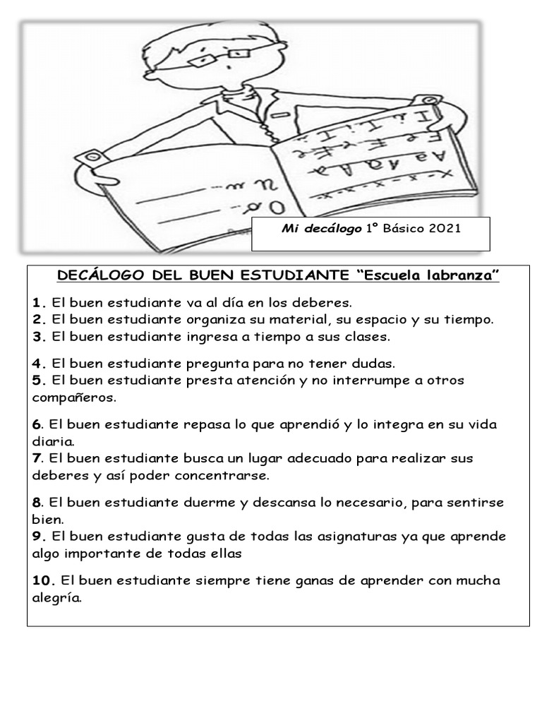 Decálogo del Buen Estudiante 2021 | PDF | Salud y bienestar