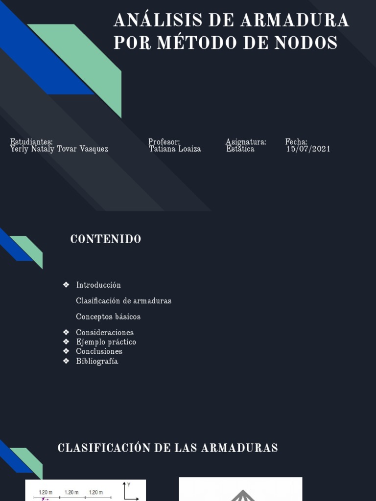 Análisis de Armadura Por El Método de Nodos | PDF
