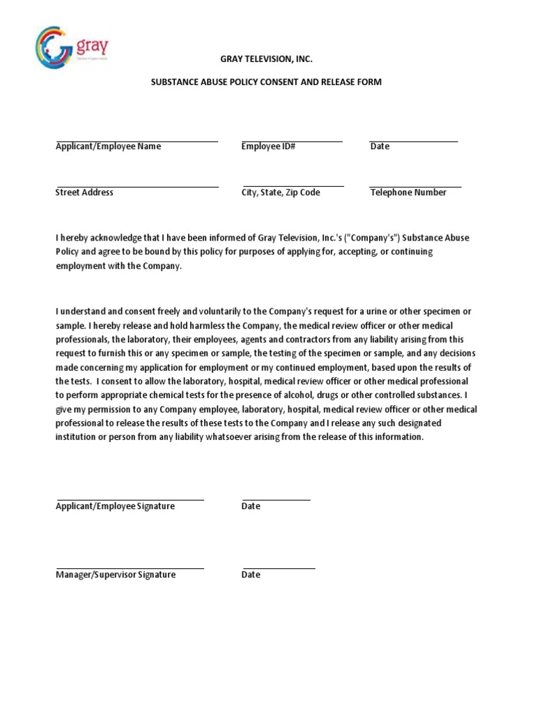 Drug Testing Consent Form WOIO/WUAB | PDF