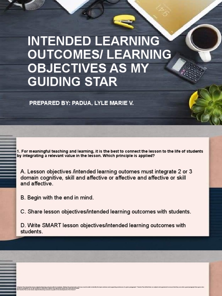 Intended Learning Outcomes/ Learning Objectives As My Guiding Star | PDF