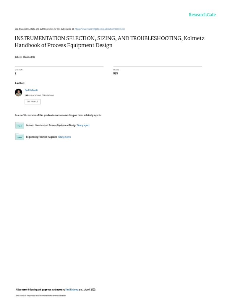 ENGINEERING DESIGN GUIDELINES Instrumentation Selection Sizing Rev4 ...