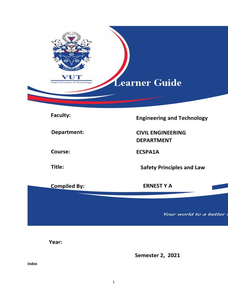 SAFETY Learners Guide 2021 | PDF | Noise | Human Factors And Ergonomics