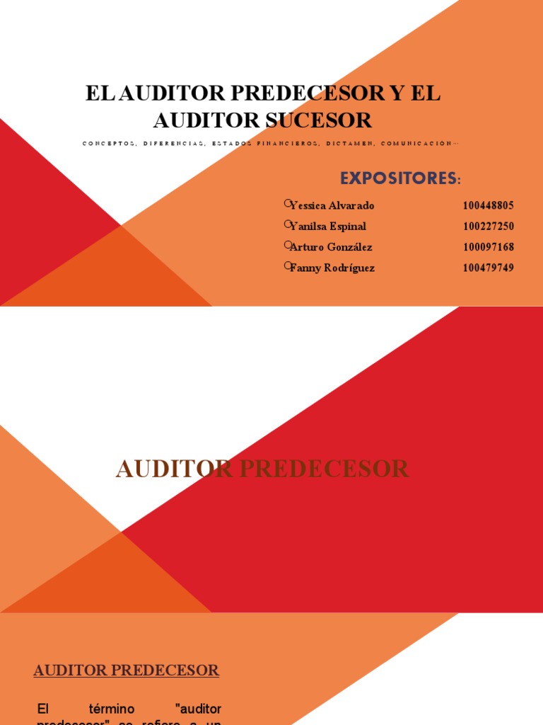 Auditor Predecesor y Sucesor: Claves y Diferencias | PDF | Contralor ...