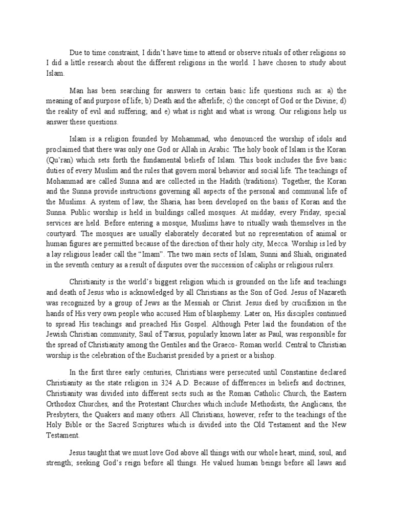 Ucsp Reflection - Religion !!!! | PDF | Jesus | Christian Church