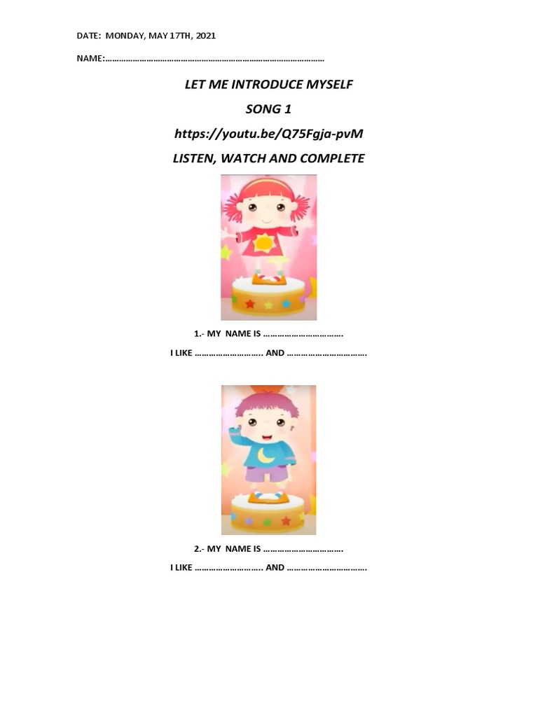 Let Me Introduce Myself Activity 1 Tercero | PDF | Art