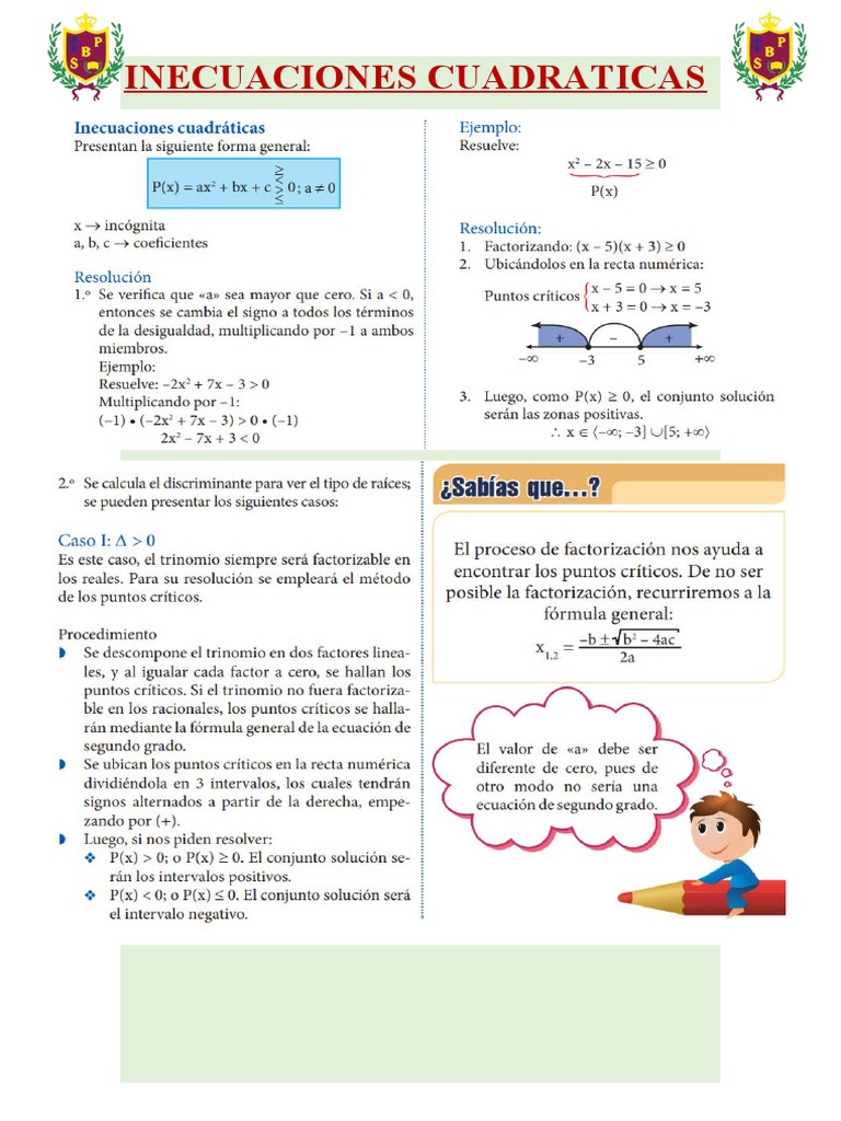 Inecuaciones Cuadraticas | PDF