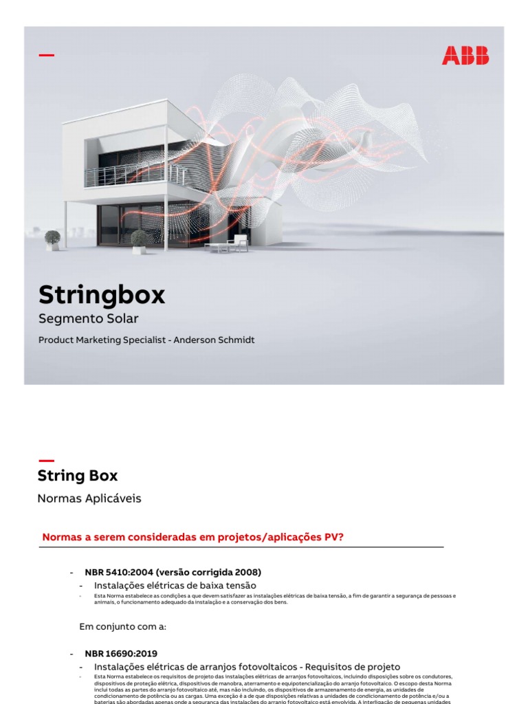 Apresentação Stringbox | PDF | Fusível (elétrico) | Fiação elétrica