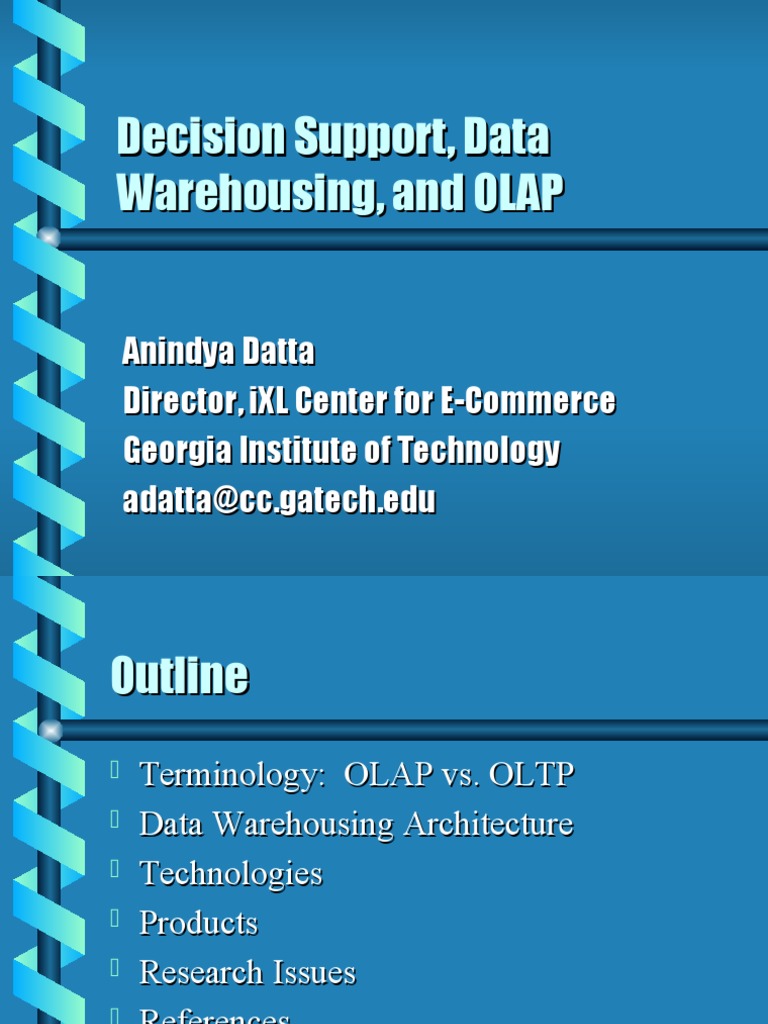Decision Support, Data Warehousing, and OLAP | PDF | Data Warehouse | Databases