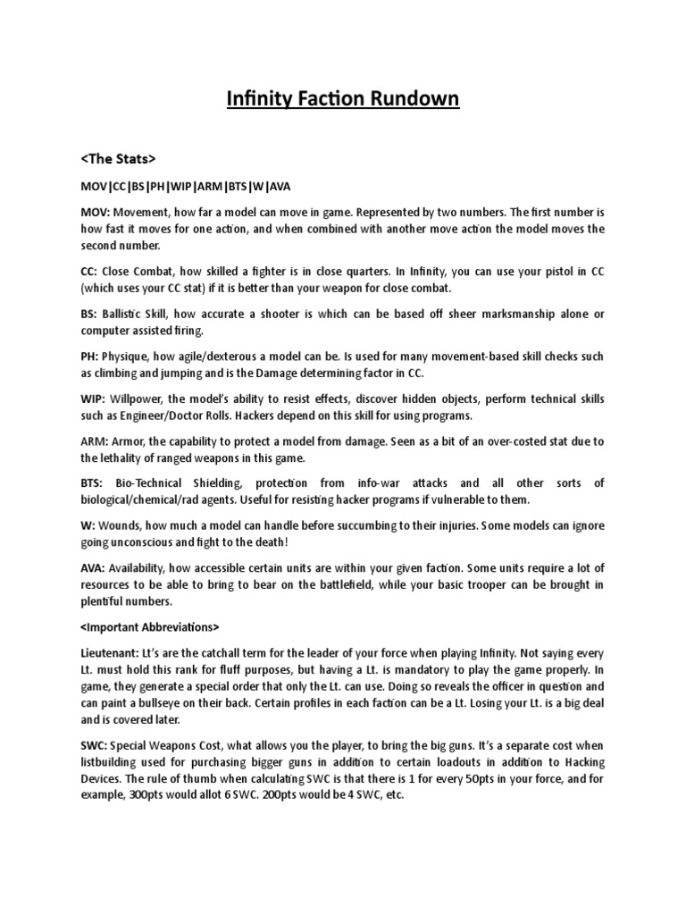 Infinity Faction Rundown v.1.4 | PDF | Tanks | Infantry
