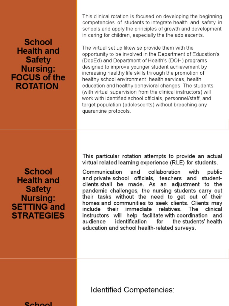 School Nursing Orientation Rotation 2 | PDF | Nursing | Interview