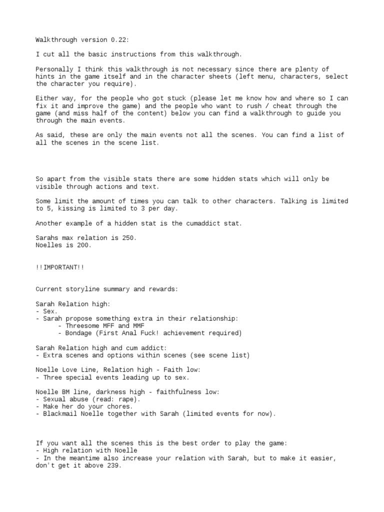 Walkthrough V0.22 | PDF