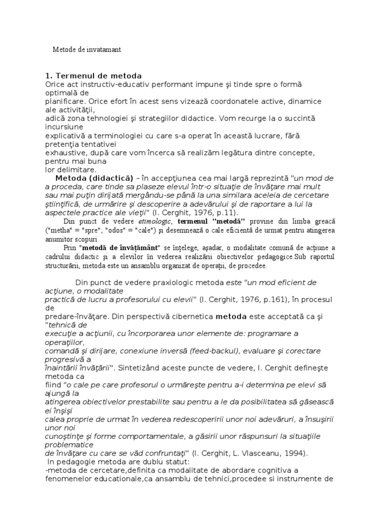 Metode de Invatamant | PDF