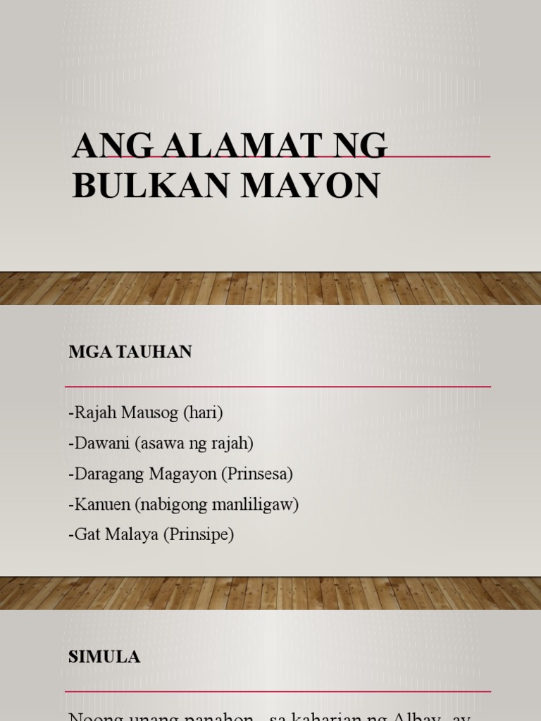 Ang Alamat NG Bulkan Mayon - Filipino Major | PDF