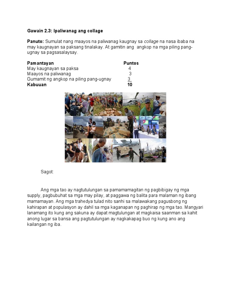 Paliwanag Ang Collage | PDF