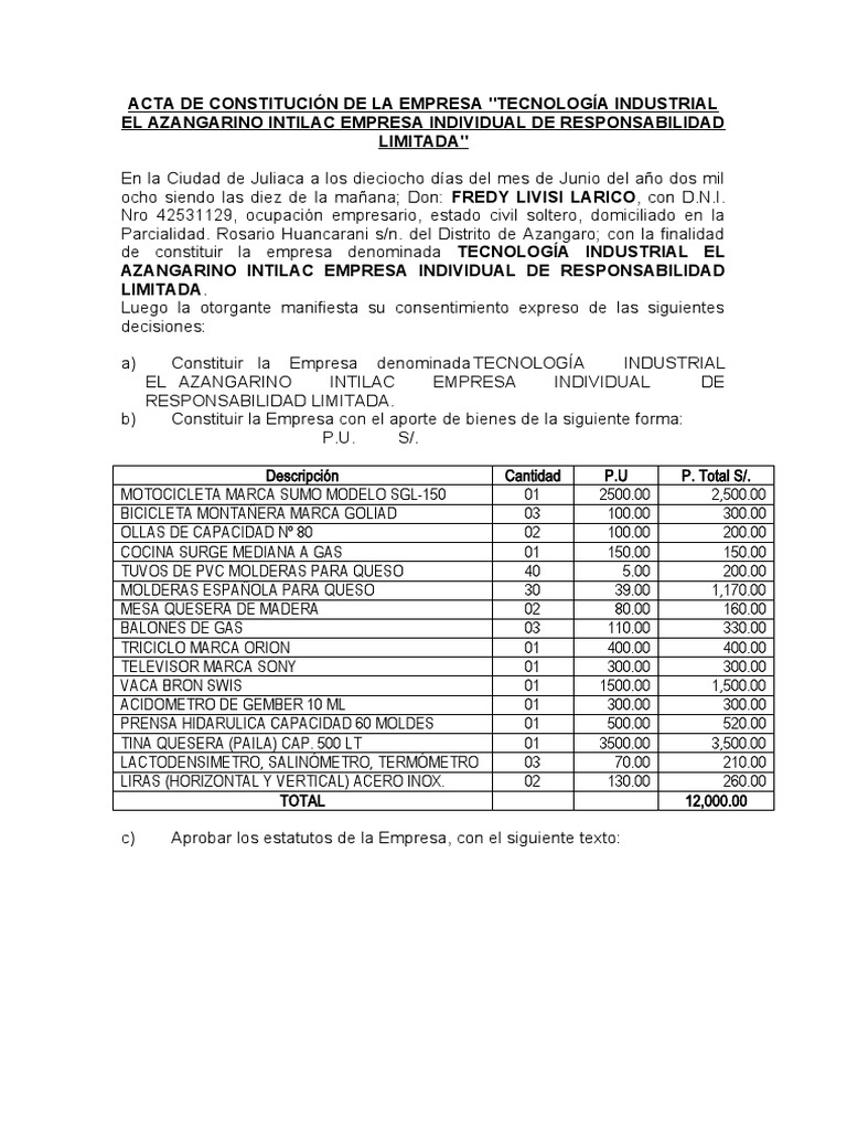 ACTA DE CONS Fredy | PDF | Bancarrota | Bancos