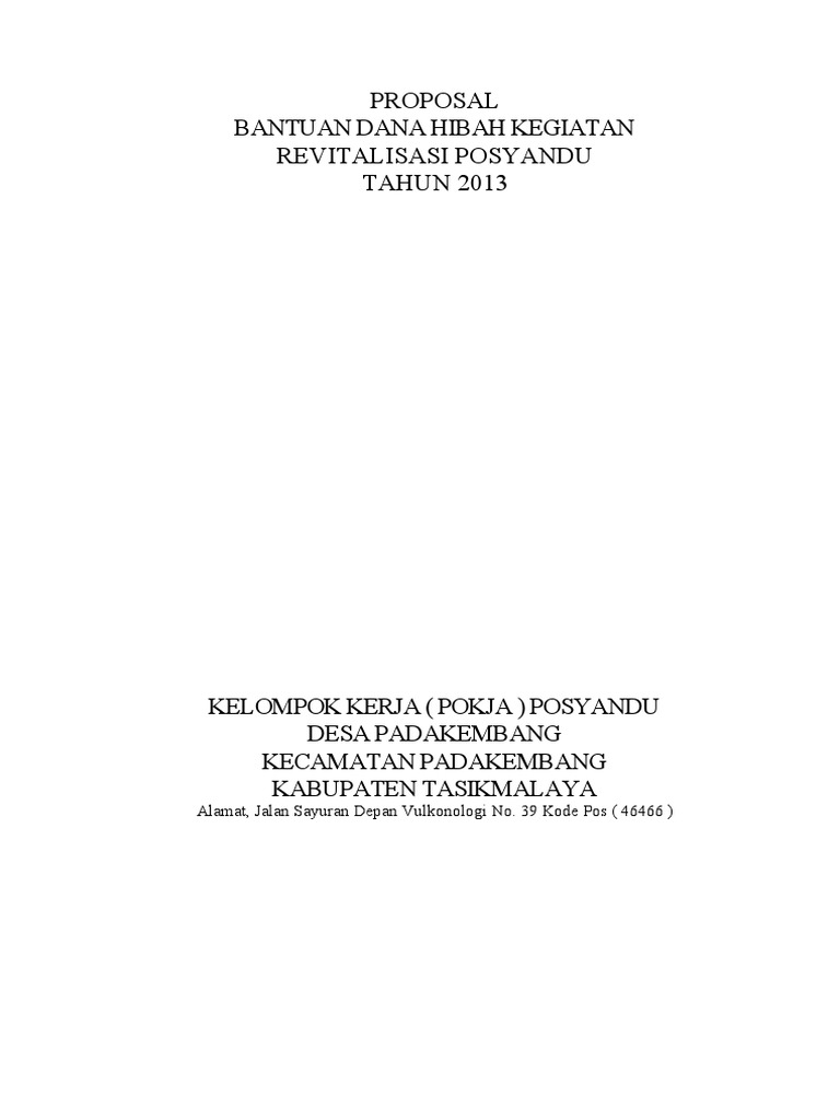 Proposal Posyandu | PDF