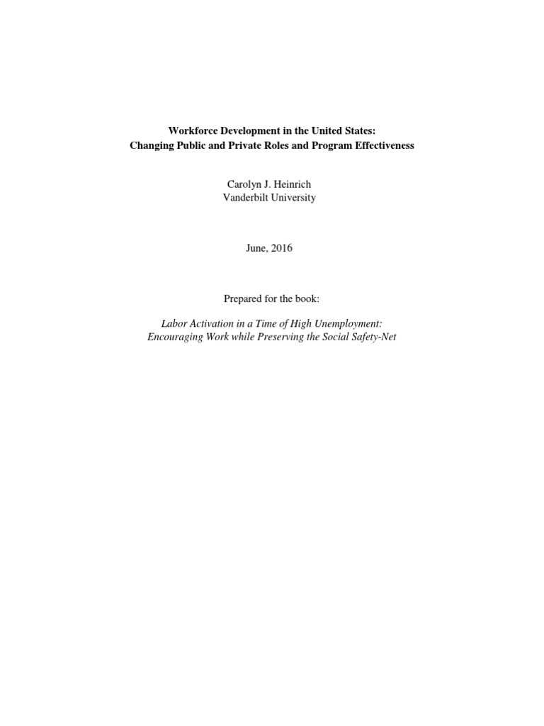 U.S. Workforce Development Evolution | PDF | Employment | Workforce ...