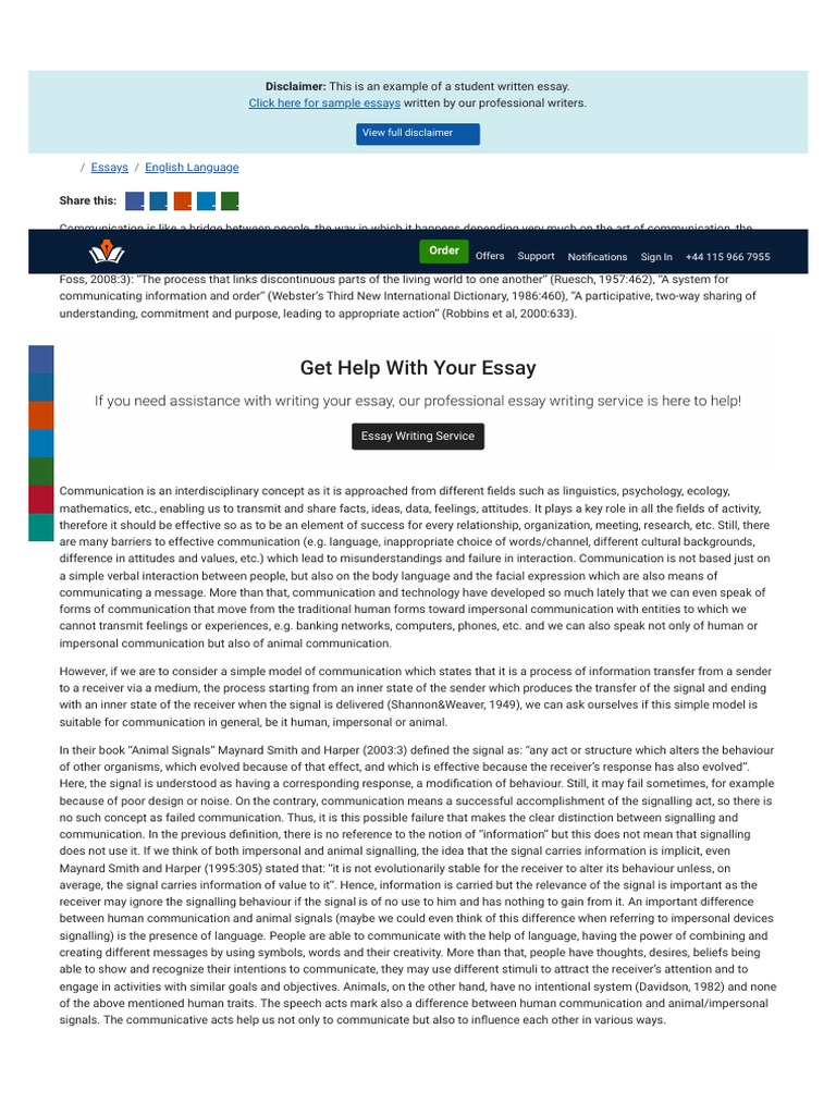 Definition and Importance of Communication English Language Essay ...