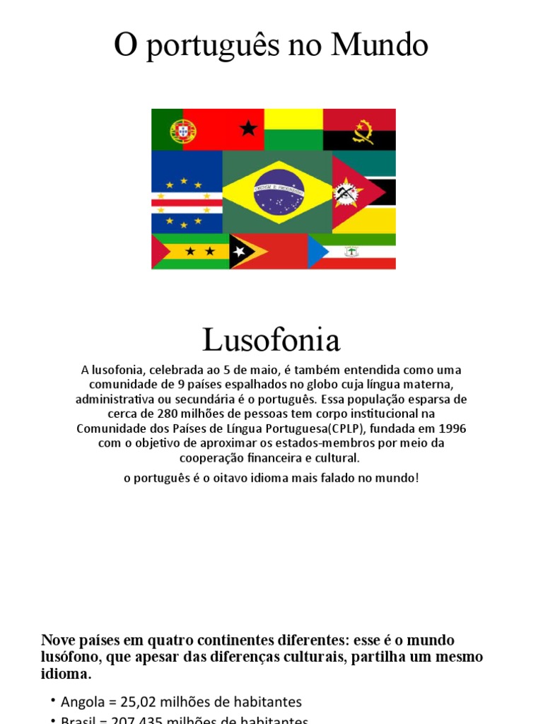 O Português No Mundo | PDF | Português (idioma) | Portugal