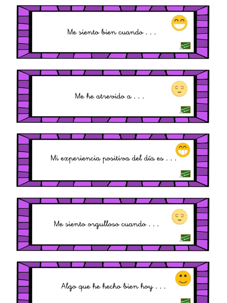 Tarjetas Autoestima | PDF