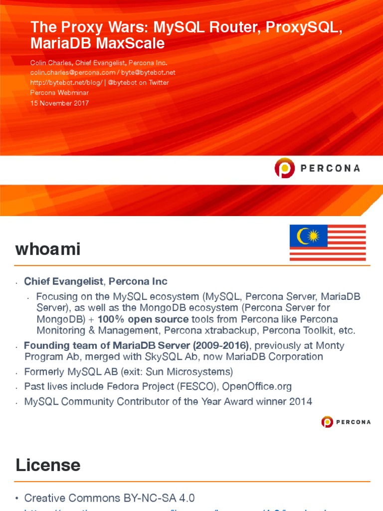The Proxy Wars: Mysql Router, Proxysql, Mariadb Maxscale | PDF | My Sql | Proxy Server