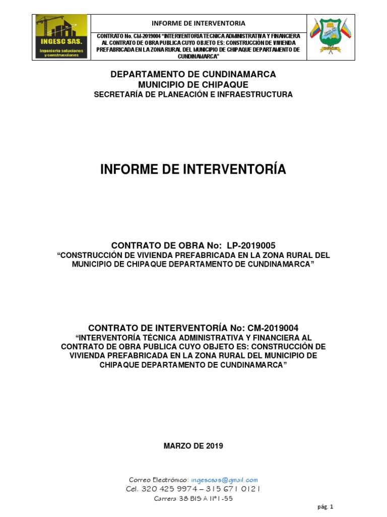Informe Interventoria Ok - Compressed | PDF | Hormigón | Economias
