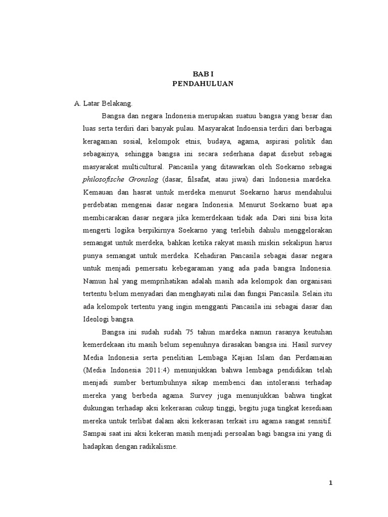 PERAN PANCASILA DALAM PENCEGAHAN RADIKALISME Untukhp | PDF | Agama & Spiritualitas