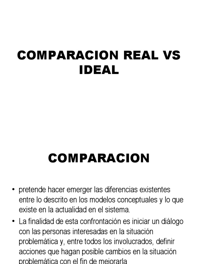Comparacion Real VS Ideal | PDF | Modelo conceptual | Realidad