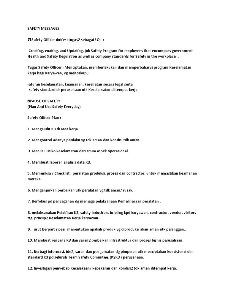 Safety Messages | PDF