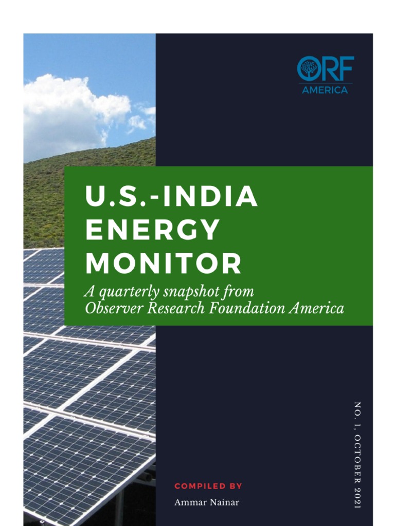 U.S-India Energy Monitor, No. 1 | PDF | Renewable Energy | World Energy ...