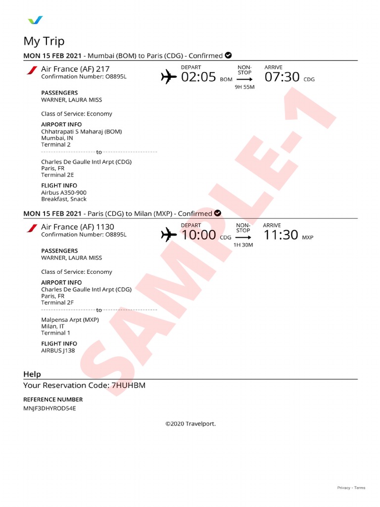 Sample Flight Hotel Travelplanner-1 | PDF