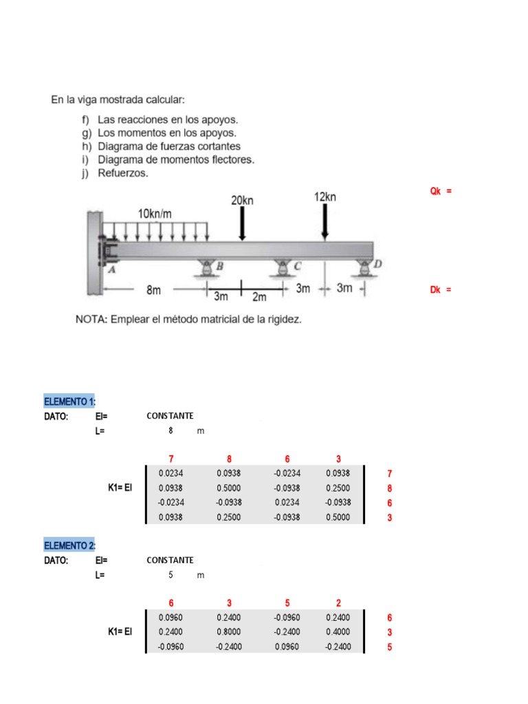 Matriz Rigidez de Viga Susti2 | PDF | Análisis estructural | Ingeniería mecánica