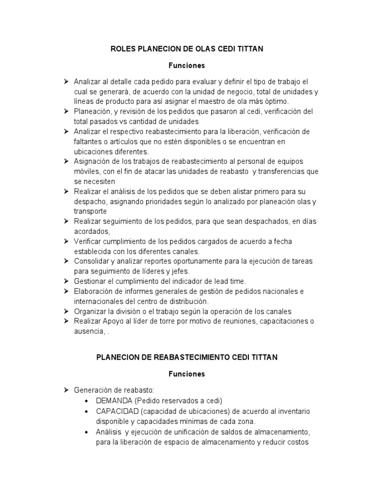 Gestión de Reabastecimiento en CEDI Tittan | PDF | Planificación ...