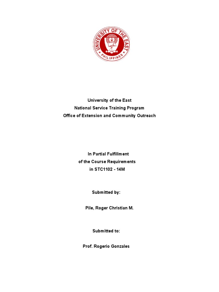 Pile, Roger Christian M. (Narrative Report For NSTP) | PDF | Behavior ...
