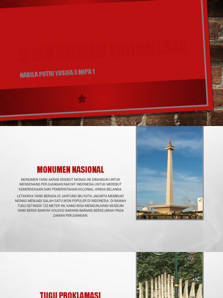 Monumen Indonesia Nabila Putri Yusifa X Mipa 1 | PDF | Seni