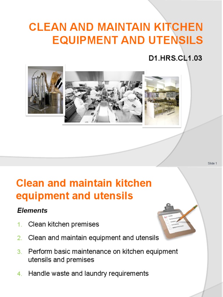 Cleaning and Maintenance Procedures for Commercial Kitchens | PDF ...