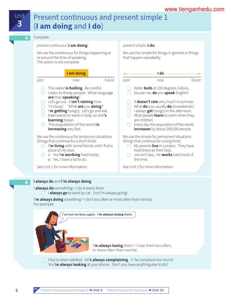 Present Simple vs. Continuous Grammar Guide | PDF