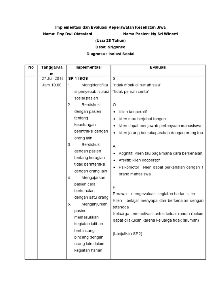 Implementasi Dan Evaluasi - ISOS SP 1 - Sri Winarti | PDF