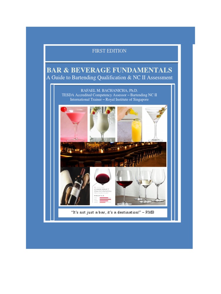 Bar and Beverage Fundamentals Cover Page With Table of Contents | PDF ...