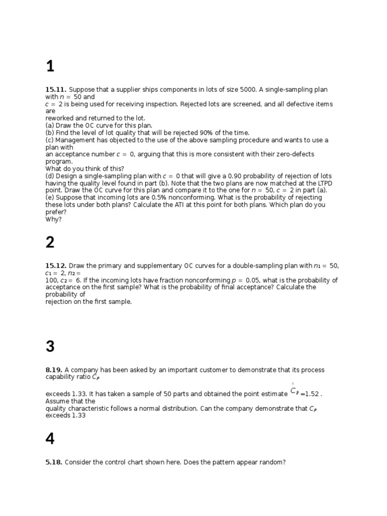 Statistical Quality Control Sampling Plans | PDF | Statistics ...