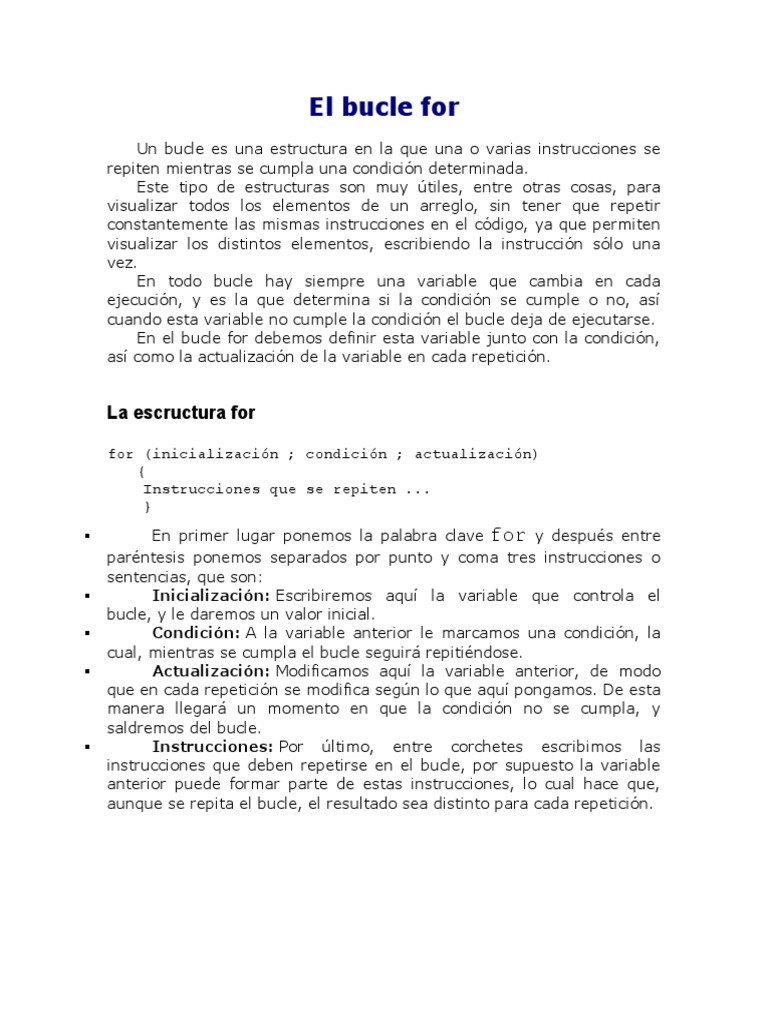 El Bucle For | PDF