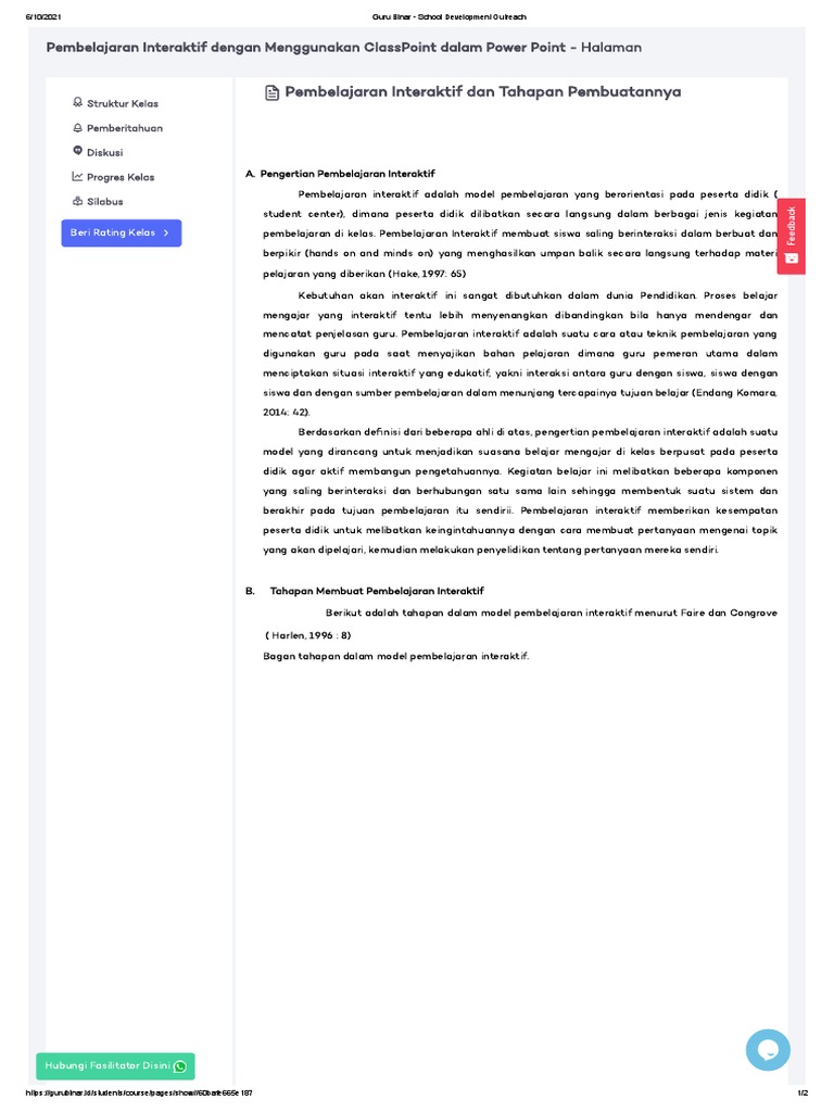 Pembelajaran Interaktif Dan Tahapan Pembuatannya | PDF