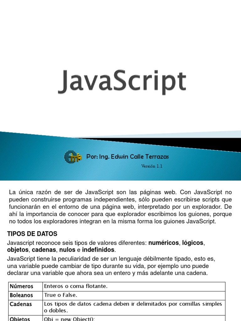 Lenguaje Java Script | PDF | Script Java | Lenguaje de programación